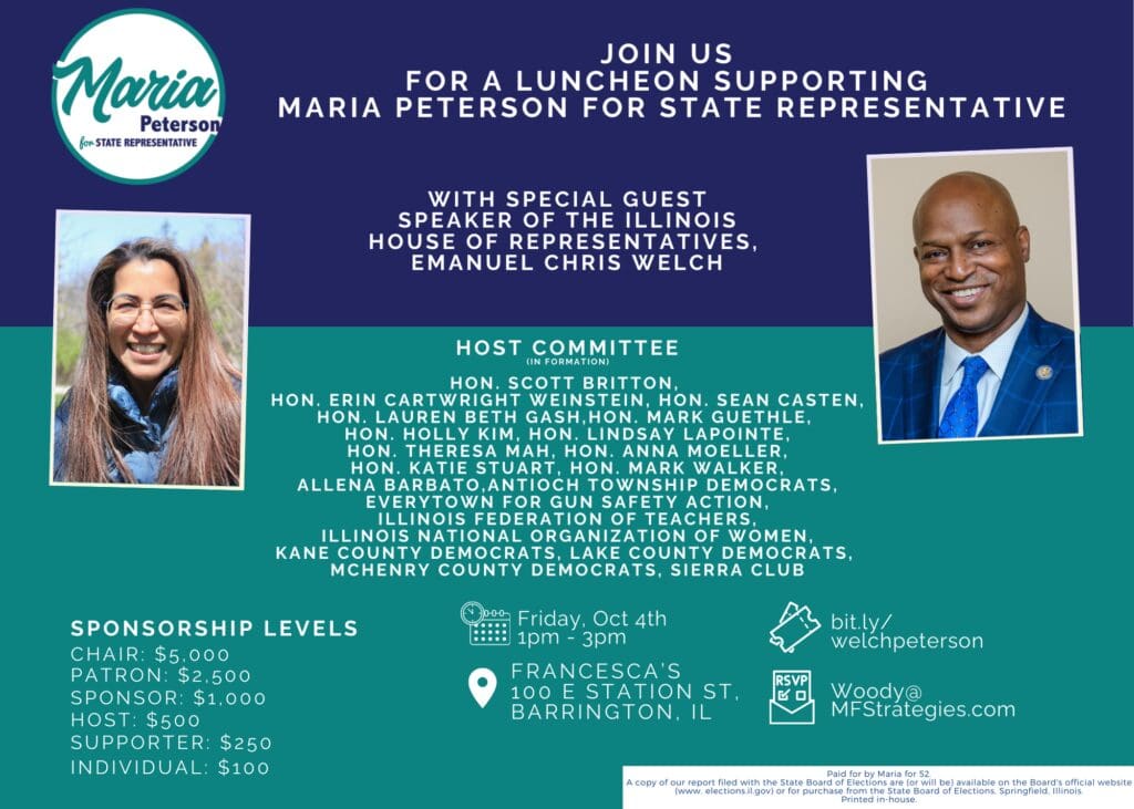 Luncheon Supporting Maria Peterson for State Rep - Democrats for the ...